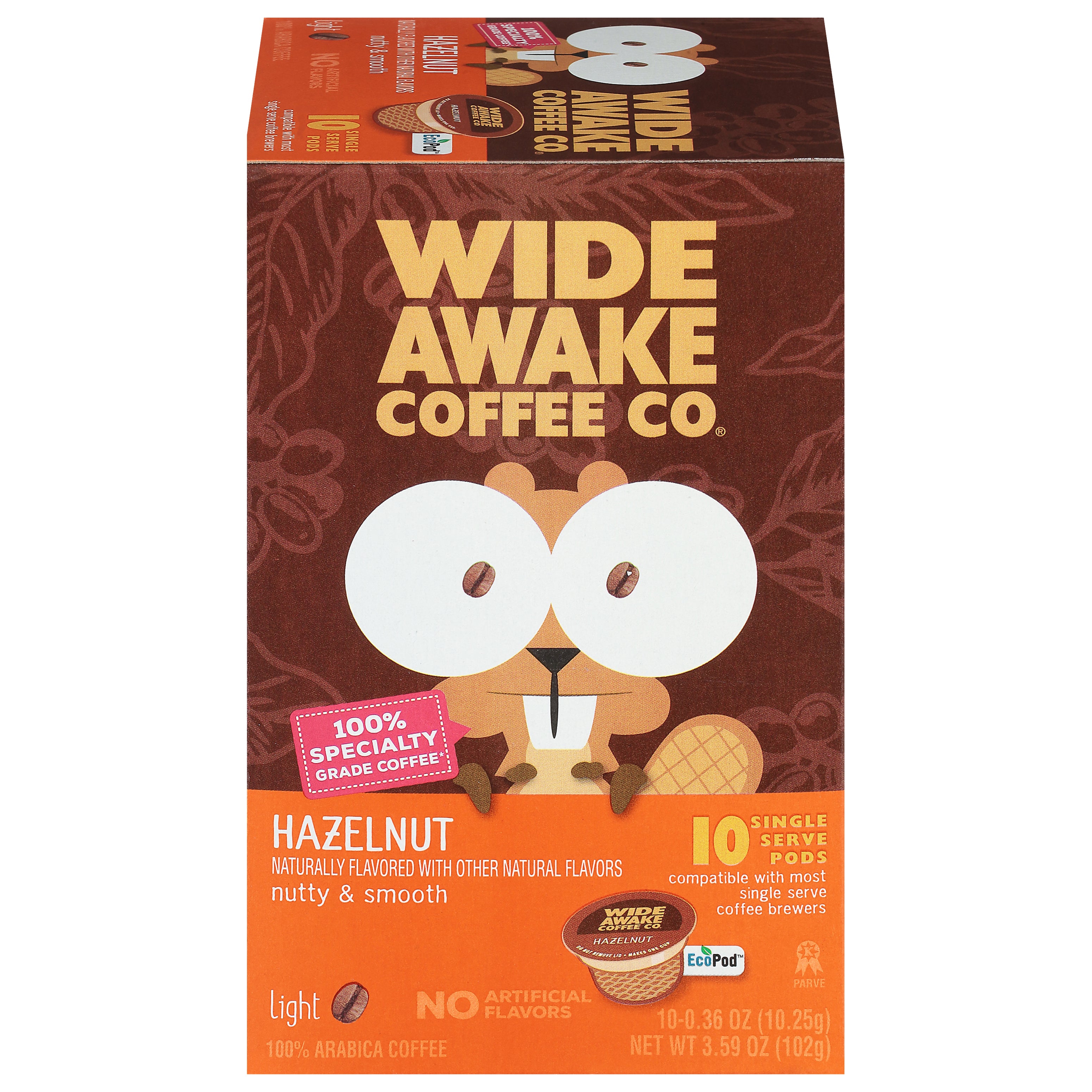 Wide Awake Coffee Co. Single Serve Pods Light Hazelnut Coffee 10 ea ...